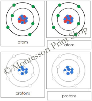 Parts of an Atom 3-Part Cards - Montessori Nomenclature - Made By Teachers