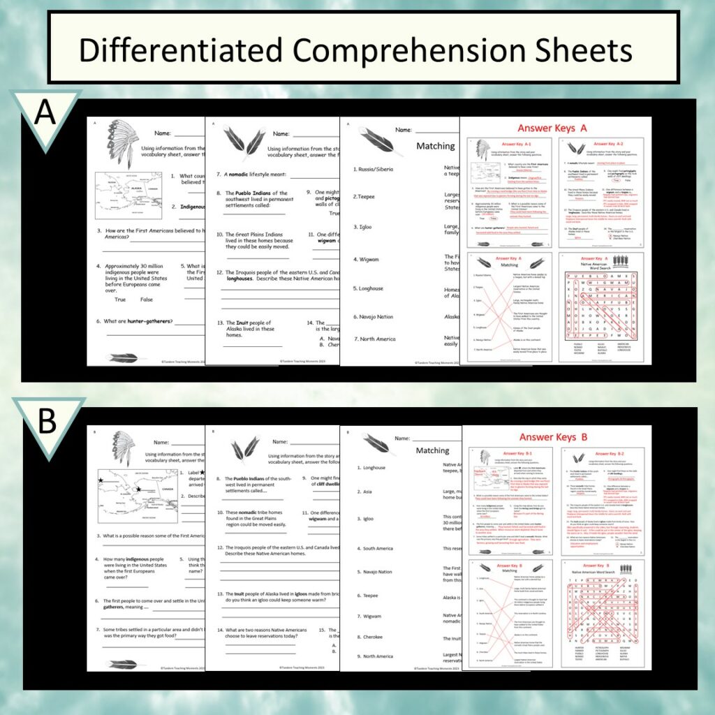 Native American Homes & more Video Lesson & Worksheets | Made By Teachers