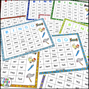 Short e CVC Short Vowel Game: No Prep Phonics Games - 1st Grade Phonics ...
