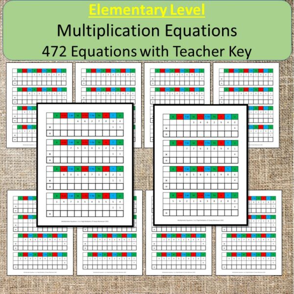 Multiplication Equations Montessori Math Elementary Homeschool | Made ...