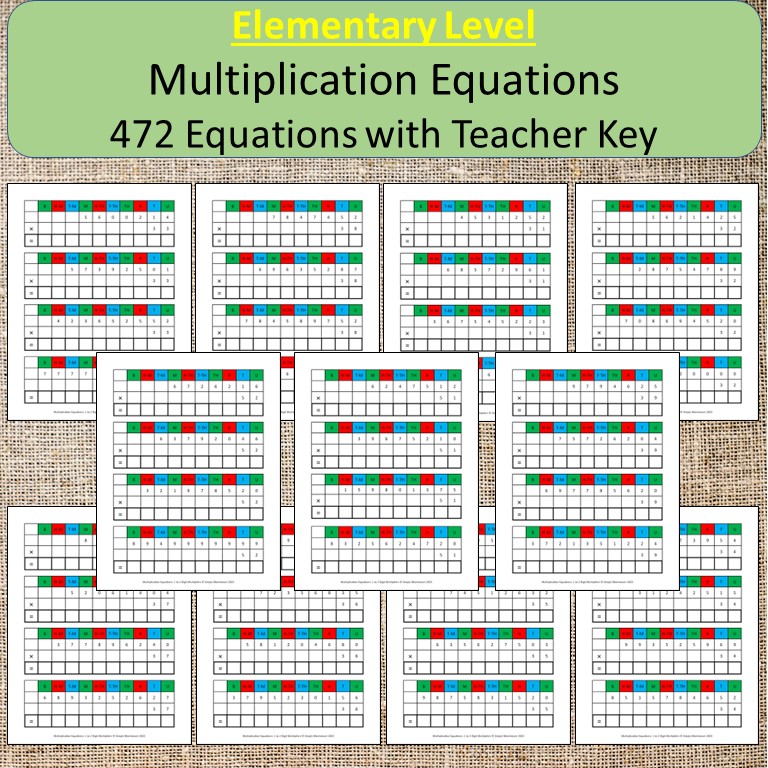 Multiplication Equations Montessori Math Elementary Homeschool | Made ...