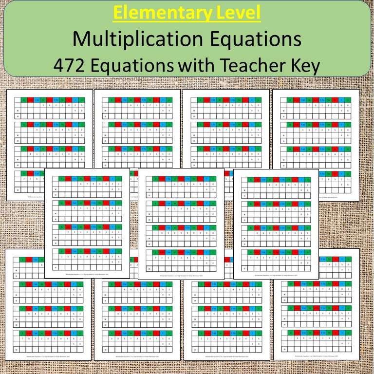 Multiplication Equations Montessori Math Elementary Homeschool | Made ...