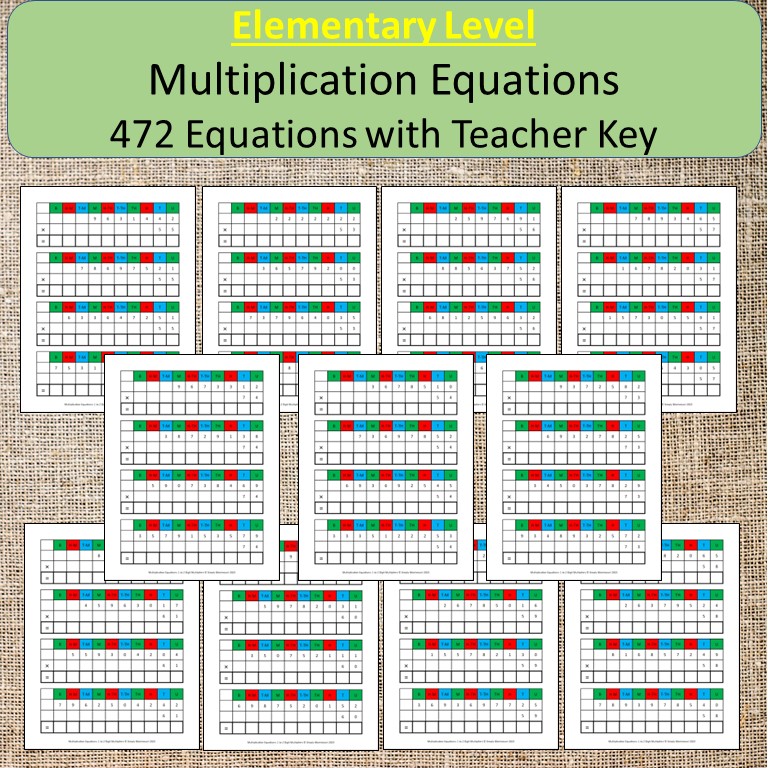 Multiplication Equations Montessori Math Elementary Homeschool | Made ...