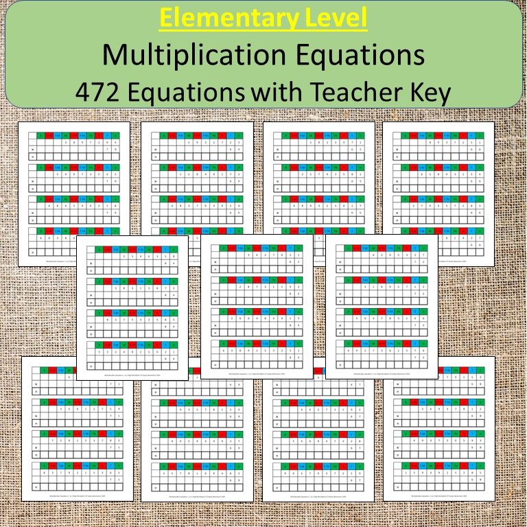 Multiplication Equations Montessori Math Elementary Homeschool | Made ...
