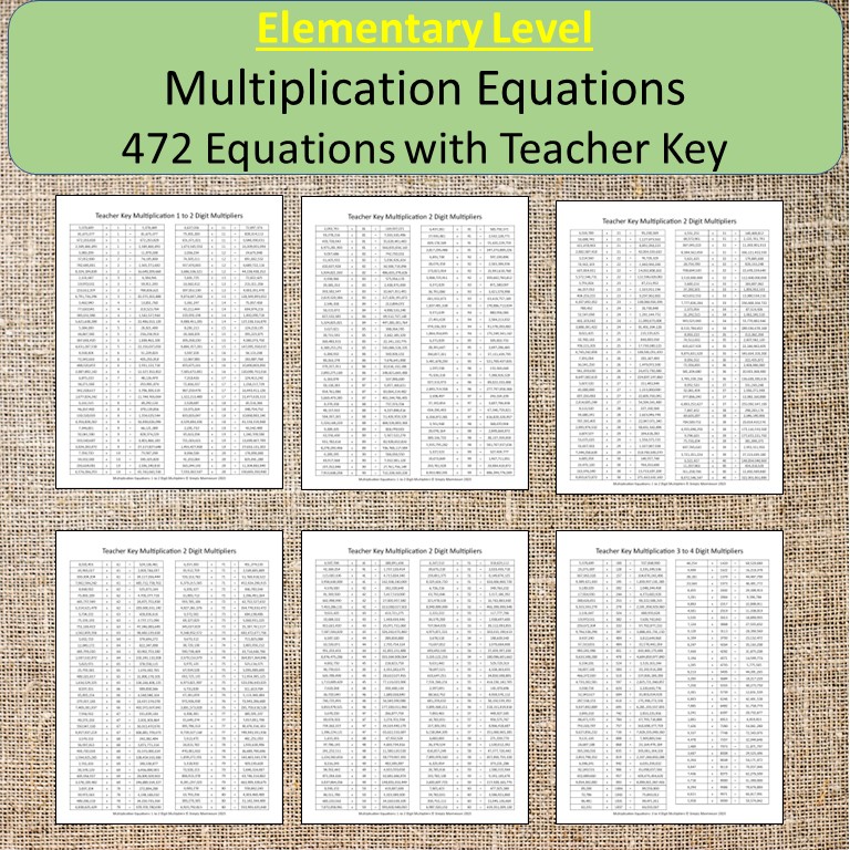 Multiplication Equations Montessori Math Elementary Homeschool | Made ...