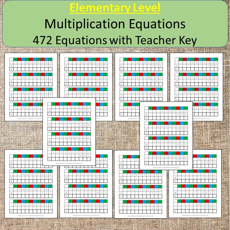 Multiplication Equations Montessori Math Elementary Homeschool | Made ...