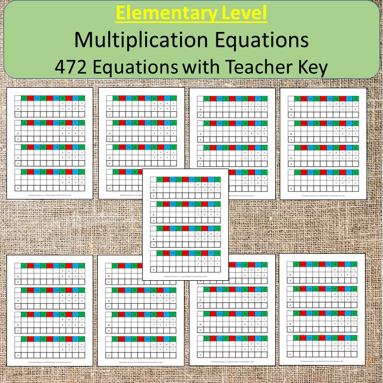 Multiplication Equations Montessori Math Elementary Homeschool | Made ...