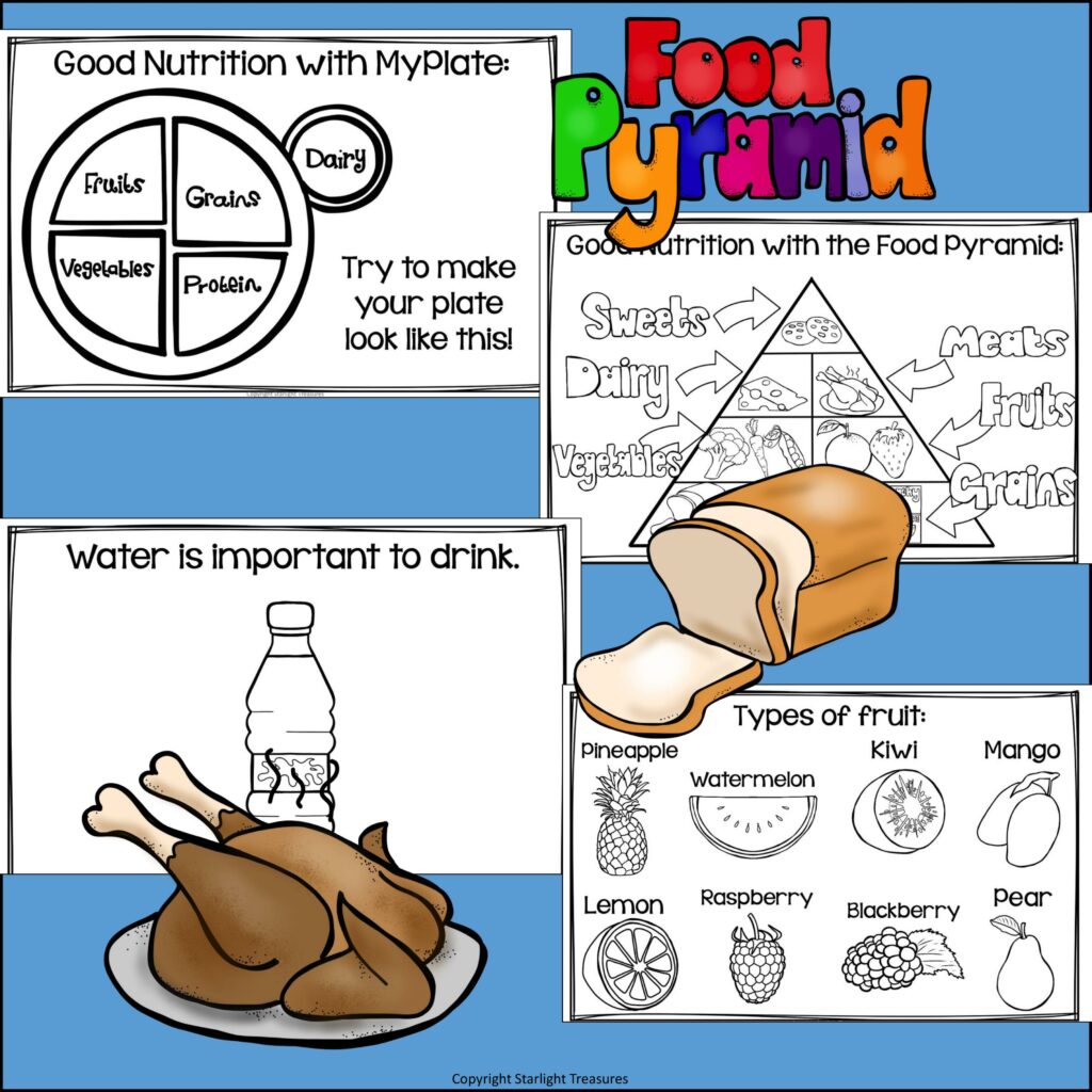 Nutrition Mini Book for Early Readers - Food Pyramid, MyPlate | Made By ...