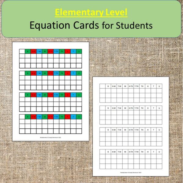 Equation Cards for Students Up to Billions place | Made By Teachers