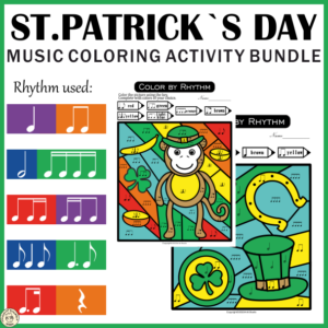 St. Patrick`s Day Music Coloring Activities Bundle | Made By Teachers