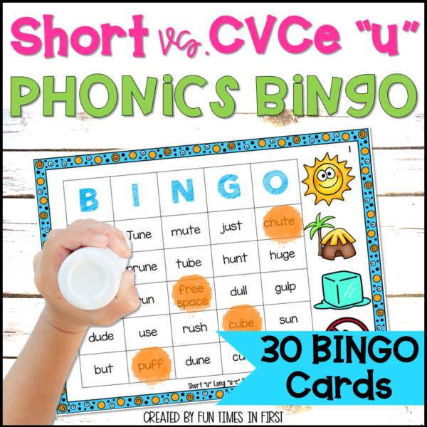 Long and Short Vowel BINGO Games | Short u vs Long u-e | No Prep ...