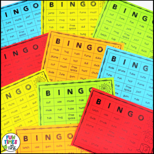 Long and Short Vowel BINGO Games | Short u vs Long u-e | No Prep ...