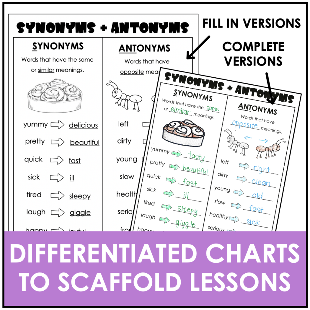 Synonyms and Antonyms Interactive Grammar Posters & Notebook ...