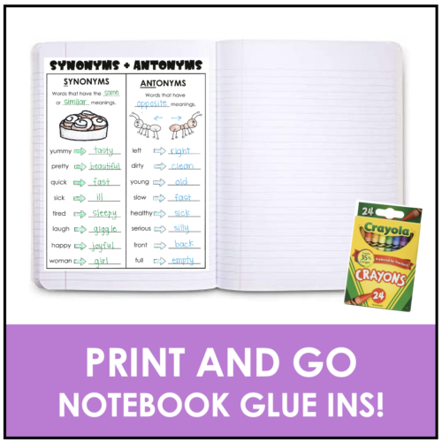 Synonyms and Antonyms Interactive Grammar Posters & Notebook ...
