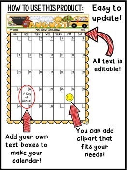 EDITABLE Monthly Calendar and Newsletter Templates for the Entire Year ...