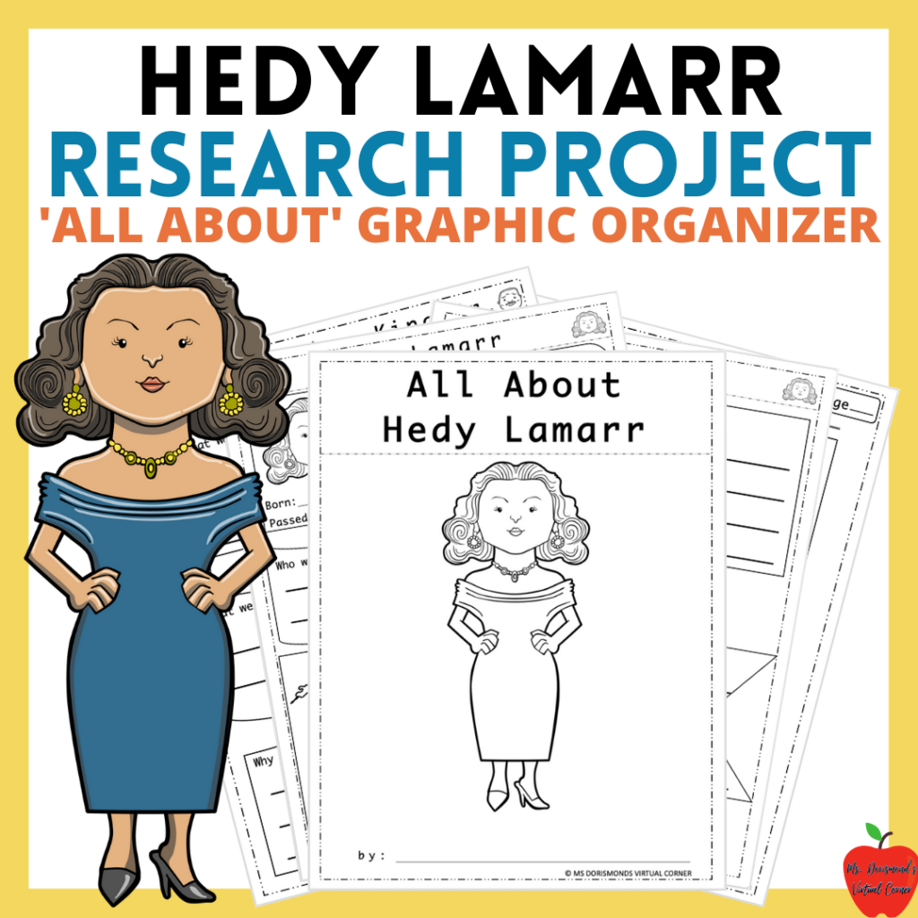 Hedy Lamarr All-About Research Project Graphic Organizer | Biography ...