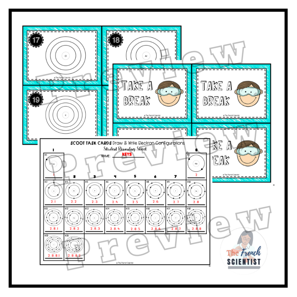 CHEMISTRY Scoot Task Cards Electron Configurations Review Activity ...