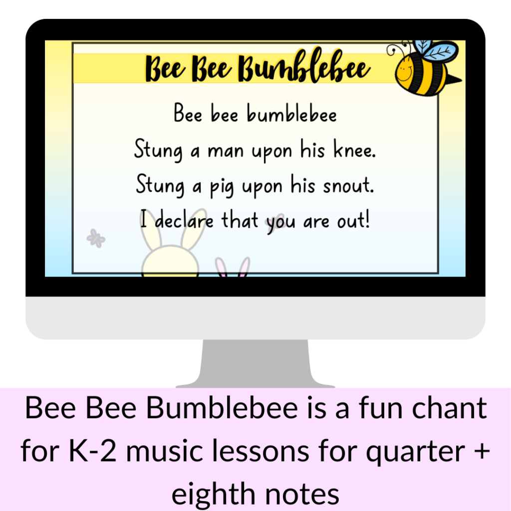 Bee Bee Bumblebee // Chant for Quarter + Eighth Notes Lesson with Game ...