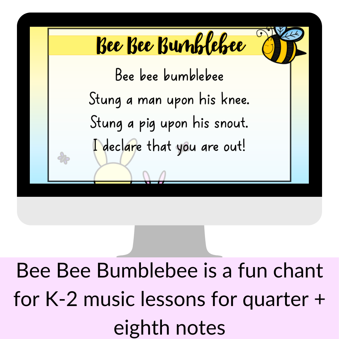 Bee Bee Bumblebee // Chant for Quarter + Eighth Notes Lesson with Game ...
