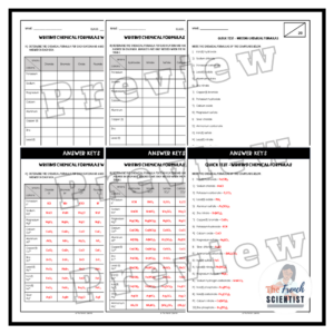 CHEMISTRY Writing Chemical Formulas Practice Worksheets | Made By Teachers