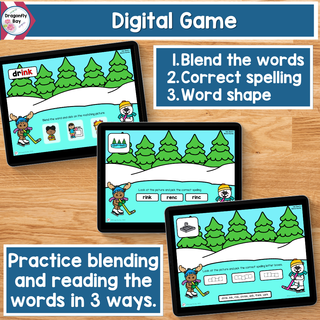 ink Short I Word Family Blending and Spelling Digital Game | Made By ...