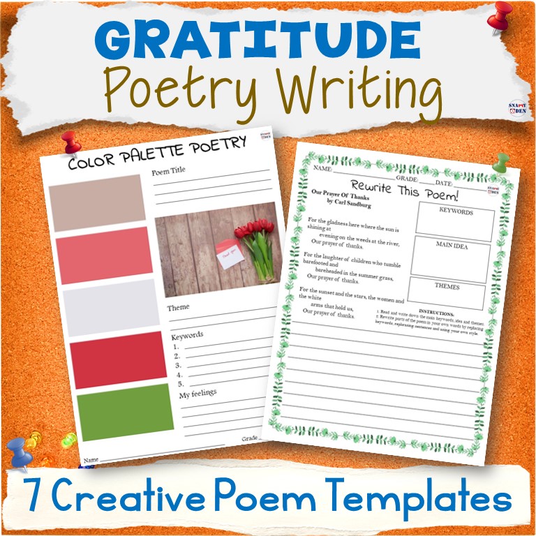 Gratitude Poetry Writing Activities - Poem Templates | Made By Teachers