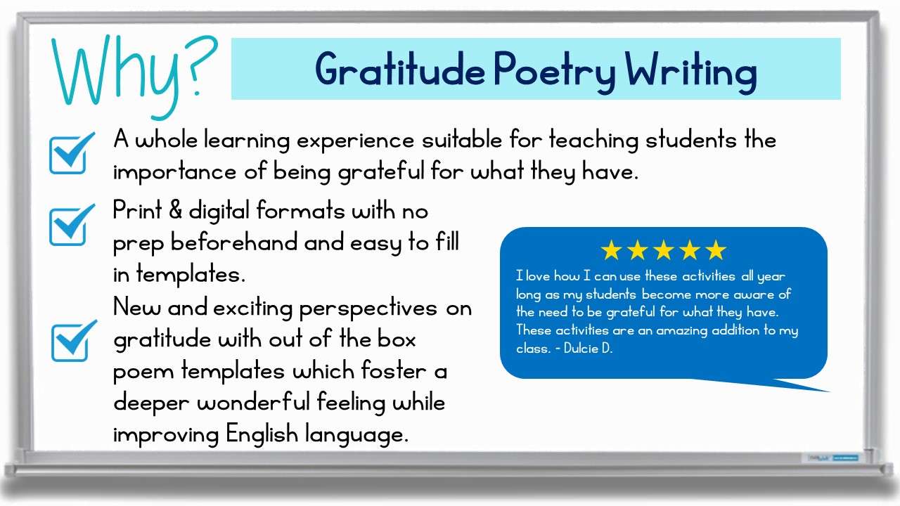 Gratitude Poetry Writing Activities - Poem Templates | Made By Teachers