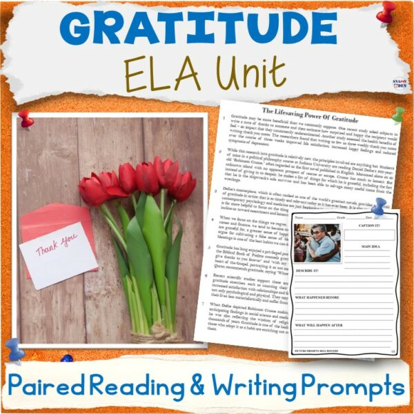 Gratitude Unit - Paired Reading Texts Activities, Journaling and ...