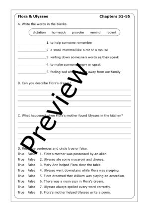 Kate DiCamillo "Flora & Ulysses" worksheets | Made By Teachers