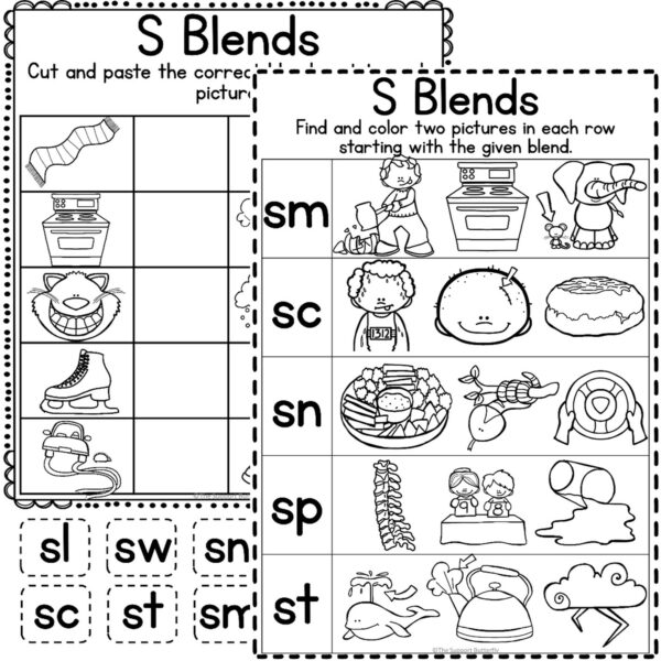 S Blends Activities and Worksheets | Made By Teachers