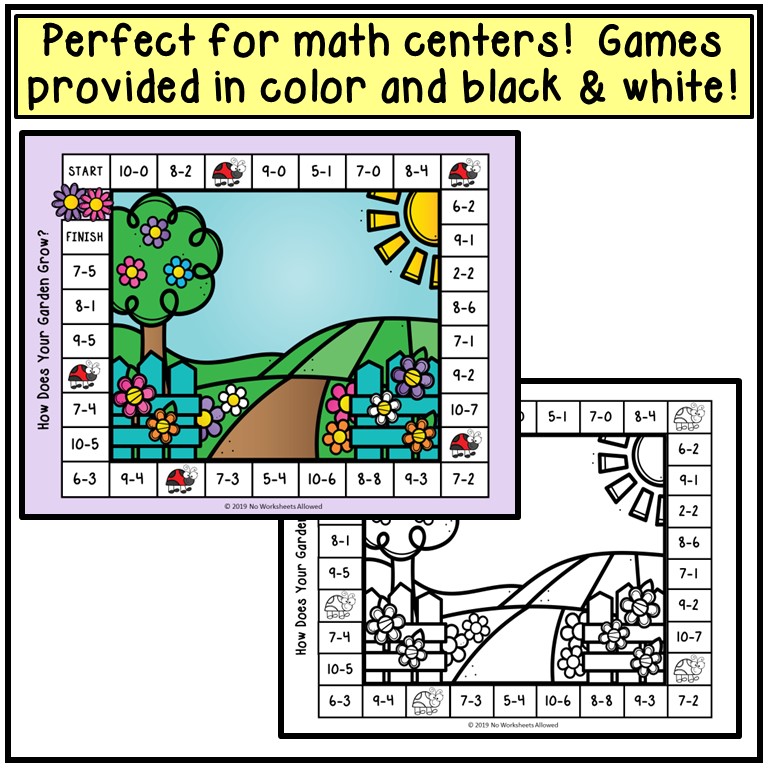 Spring/Easter Addition and Subtraction Games Within 10 | Made By Teachers