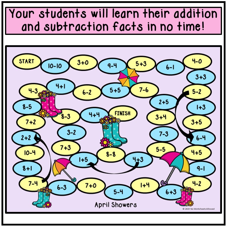 Spring/Easter Addition and Subtraction Games Within 10 | Made By Teachers