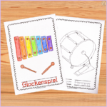 Percussion Family Instruments Trace and Color Pages | Made By Teachers