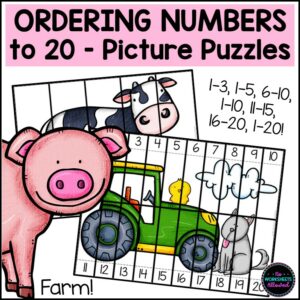 Ordering Numbers 1 to 20 Animal Picture Puzzles | Made By Teachers