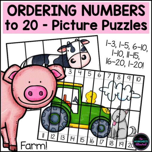 Ordering Numbers 1 to 20 Animal Picture Puzzles | Made By Teachers