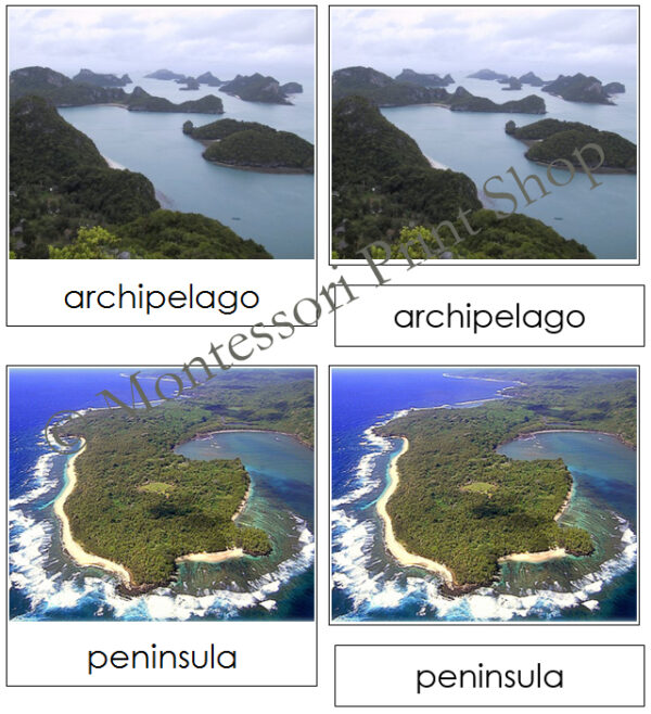 Simple Land and Water Forms 3-Part Photo Cards | Made By Teachers