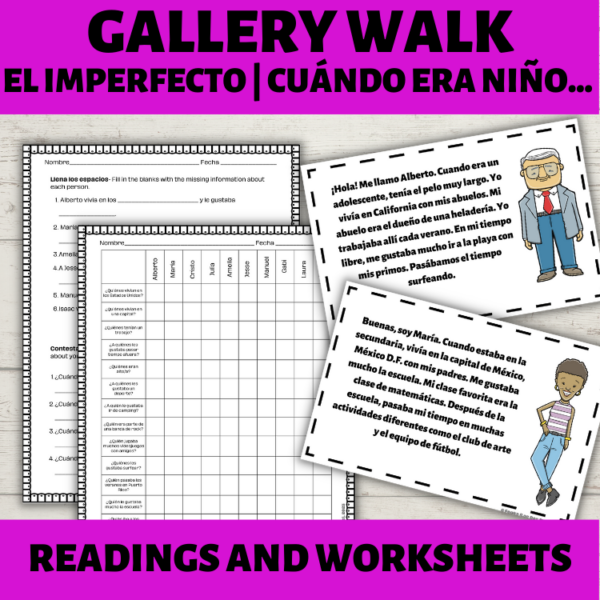 Spanish Cuándo era niño | Imperfect tense | Gallery walk readings and ...