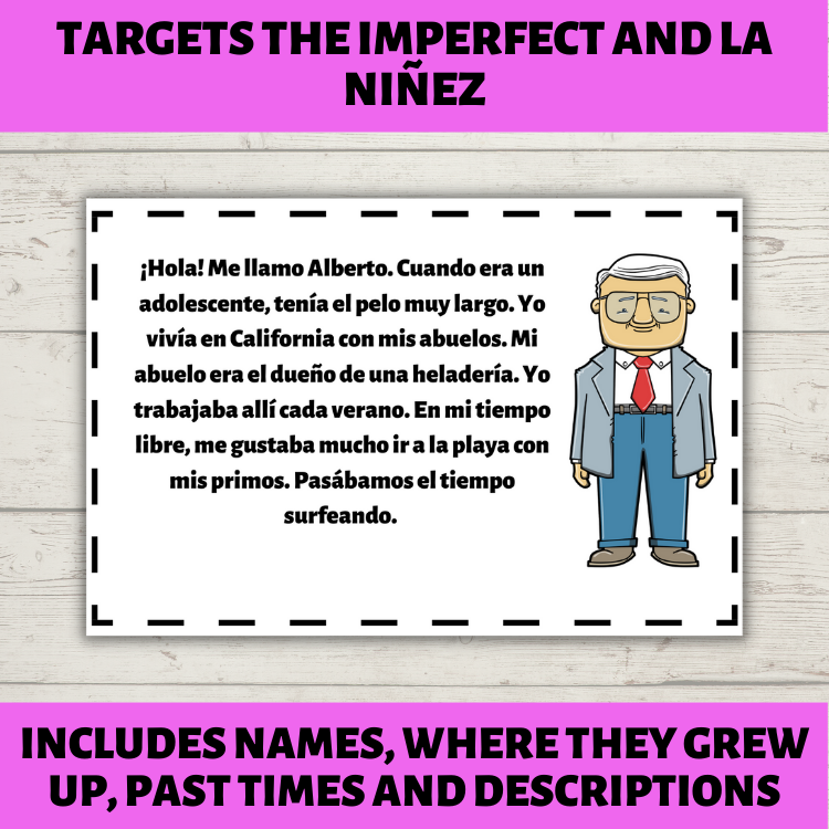 Spanish Cuándo era niño | Imperfect tense | Gallery walk readings and ...