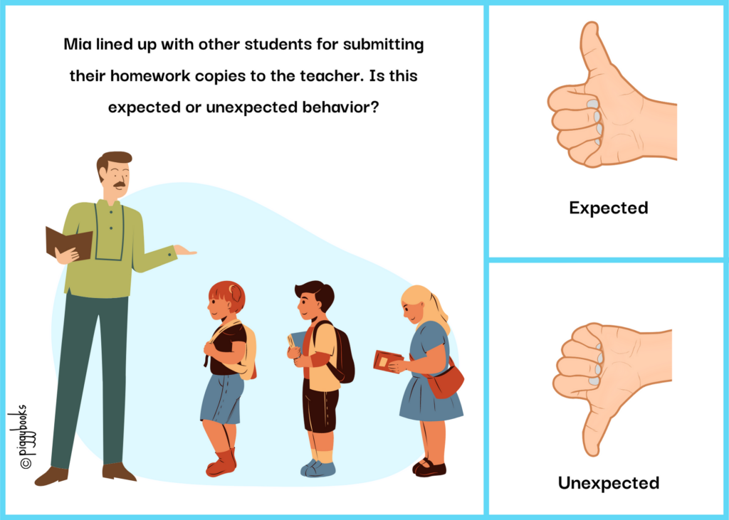 Classroom Expectation Expected unexpected behavior task cards | Made By ...