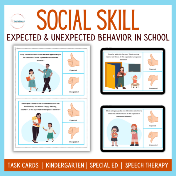 Classroom Expectation Expected unexpected behavior task cards | Made By ...