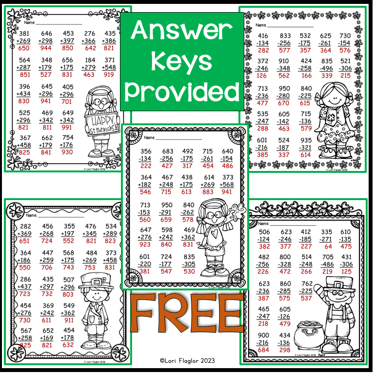 FREE- 3 Digit Addition and Subtraction with Regrouping | Made By Teachers