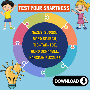 Puzzles For Smart Kids | Mazes, Word Search, Sudoku, Tic Tac Toe ...