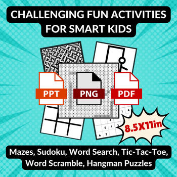 Puzzles For Smart Kids | Mazes, Word Search, Sudoku, Tic Tac Toe ...