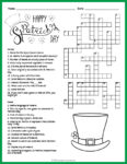SAINT PATRICK'S DAY Crossword Puzzle Worksheet Activity | Made By Teachers