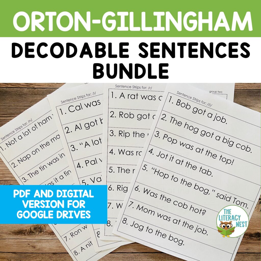 Decodable Sentences for Orton-Gillingham Lesson Plans BUNDLE | Made By ...