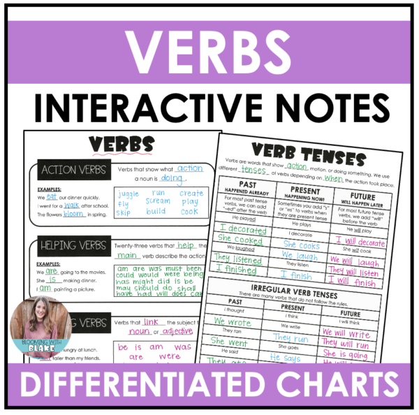 Verbs Chart and Grammar Notes | Made By Teachers