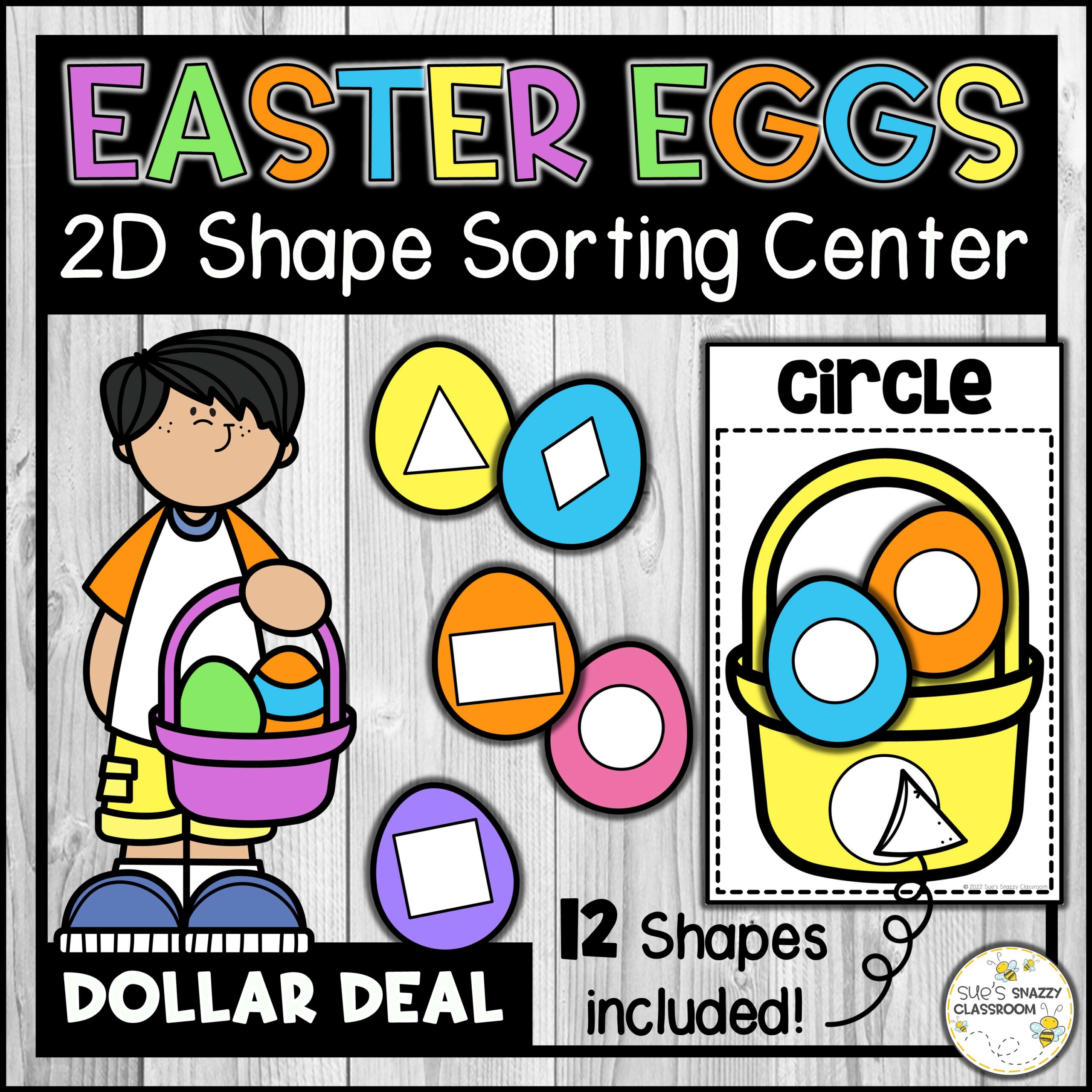 Easter - 2D Shapes Sorting Center - DOLLAR DEAL | Made By Teachers