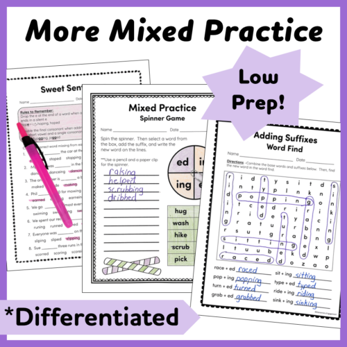 Double Consonants, Drop the Silent e Suffixes Print and Digital ...