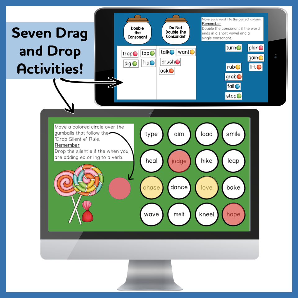 Double Consonants, Drop the Silent e Suffixes Print and Digital ...