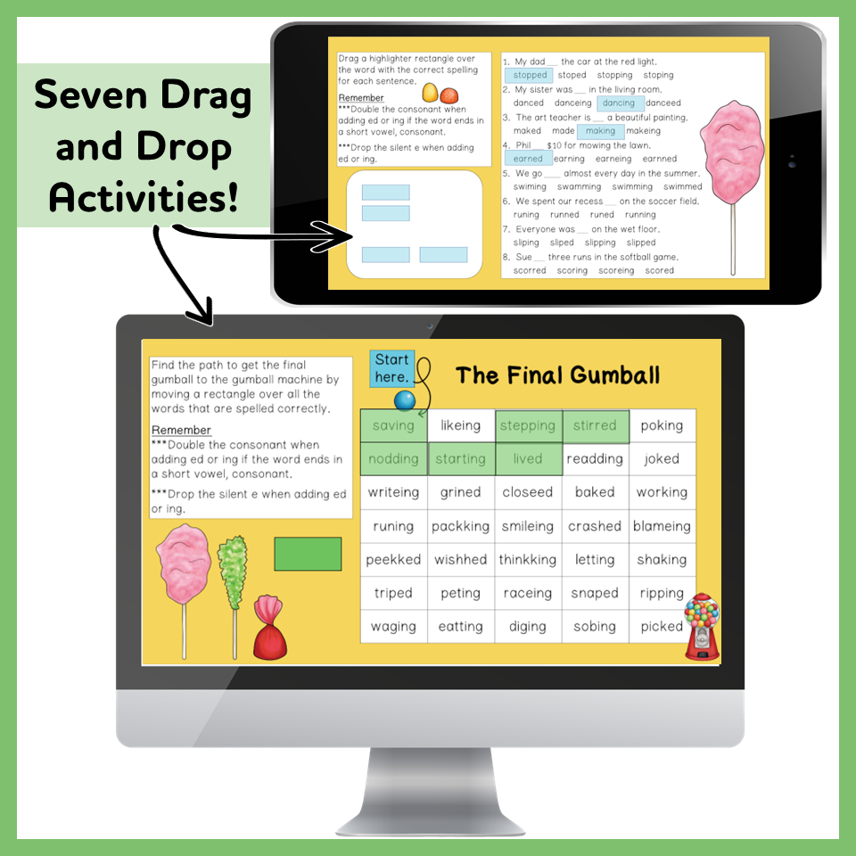 Double Consonants, Drop the Silent e Suffixes Print and Digital ...